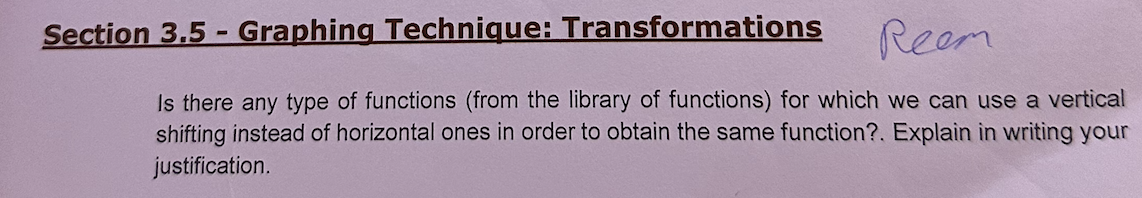 Solved Section 3.5 - ﻿Graphing Technique: TransformationsIs | Chegg.com