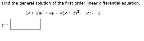 Solved Find the general solution of the first-order linear | Chegg.com
