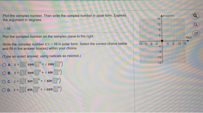 Solved Imaginary Plot the complex number. Then write the | Chegg.com