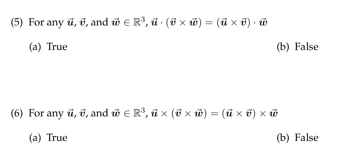 Solved (5) ﻿For any vec(u),vec(v), ﻿and | Chegg.com