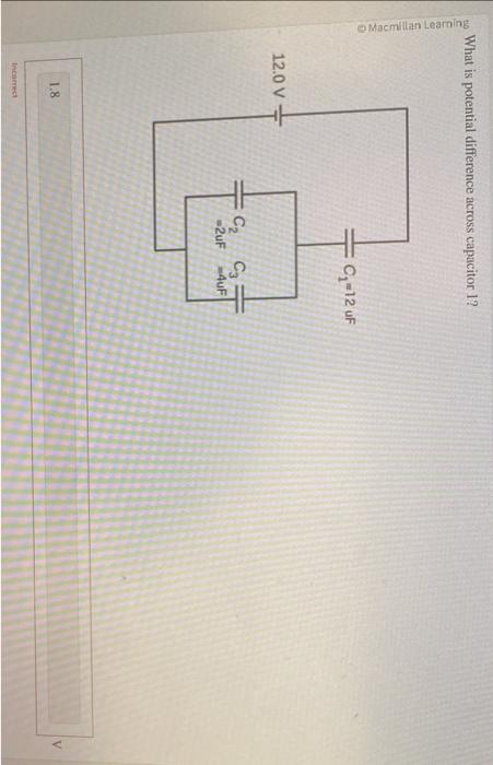 Solved What Is Potential Difference Across Capacitor 1 6786