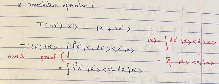 Solved * Translation operator :- | Chegg.com
