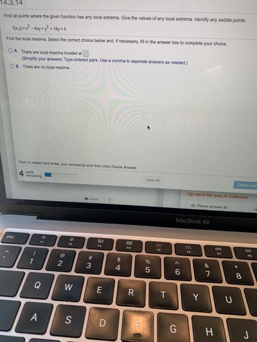 Solved 14.3.14 Find all points where the given function has | Chegg.com