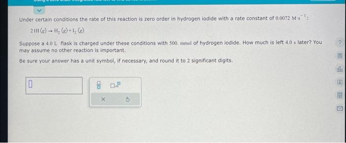 [Solved]: Under certain conditions the rate of this reactio
