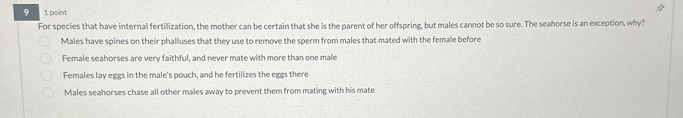 Solved 91 ﻿pointFor species that have internal | Chegg.com