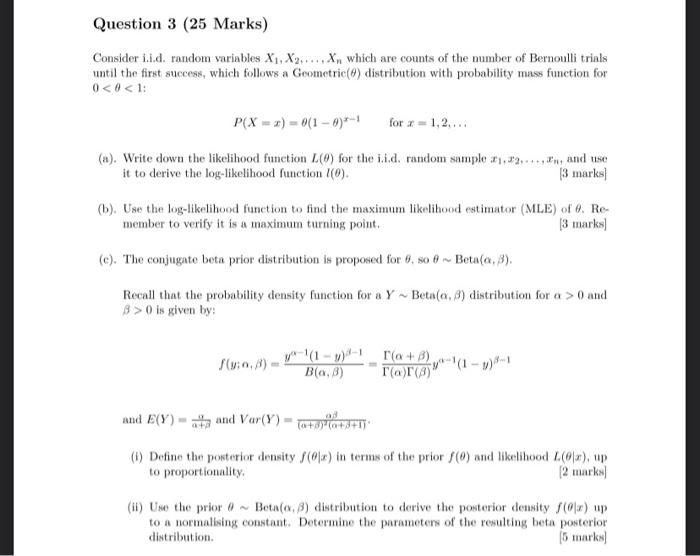 Solved Consider i.i.d. random variables X1,X2,…,Xn which are | Chegg.com