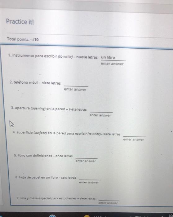 Practice it! Total points: --/10 Attempts left: 5 | Chegg.com