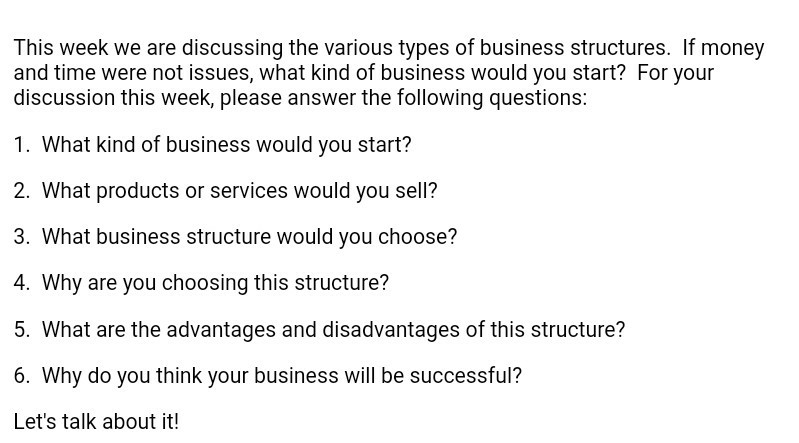 Solved This week we are discussing the various types of | Chegg.com