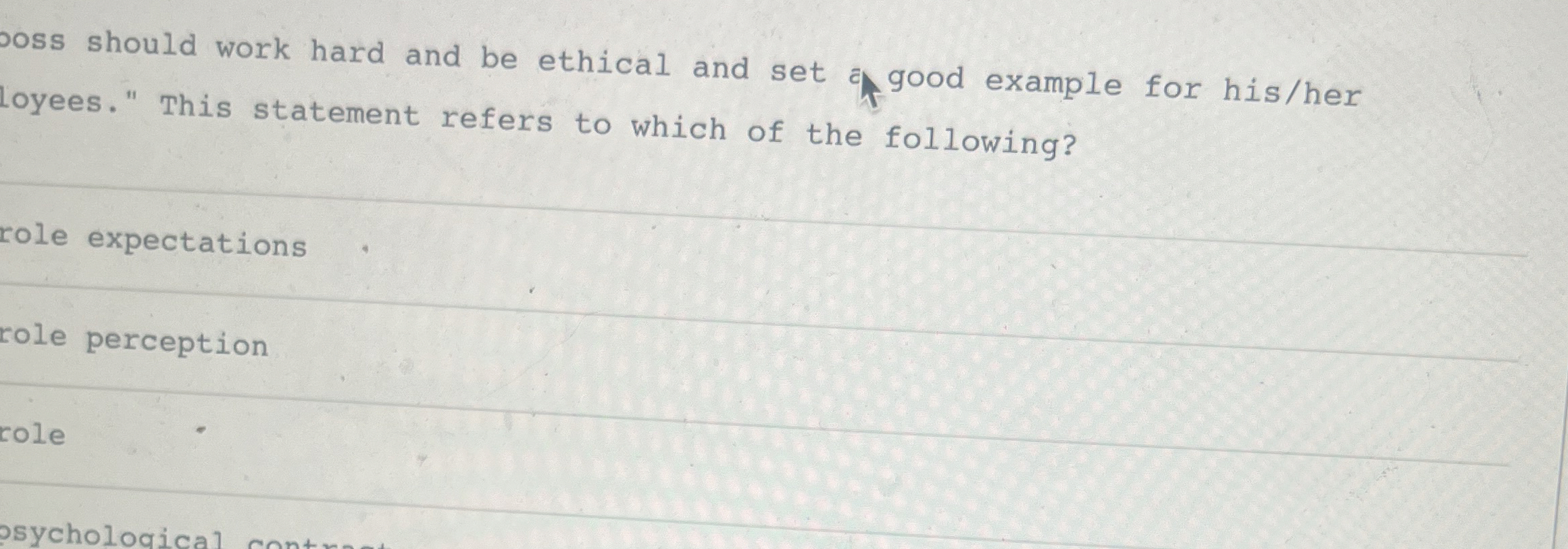 Solved ooss should work hard and be ethical and set good | Chegg.com