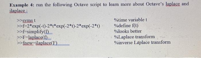 Solved 1. Laplace Transform Octave and MATLAB can do the | Chegg.com