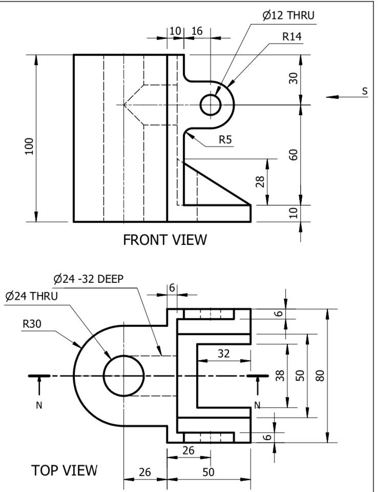 Solved Draw isometric and Missing view and Sections | Chegg.com Solved Draw isometric and Missing view and Sections | Chegg.com