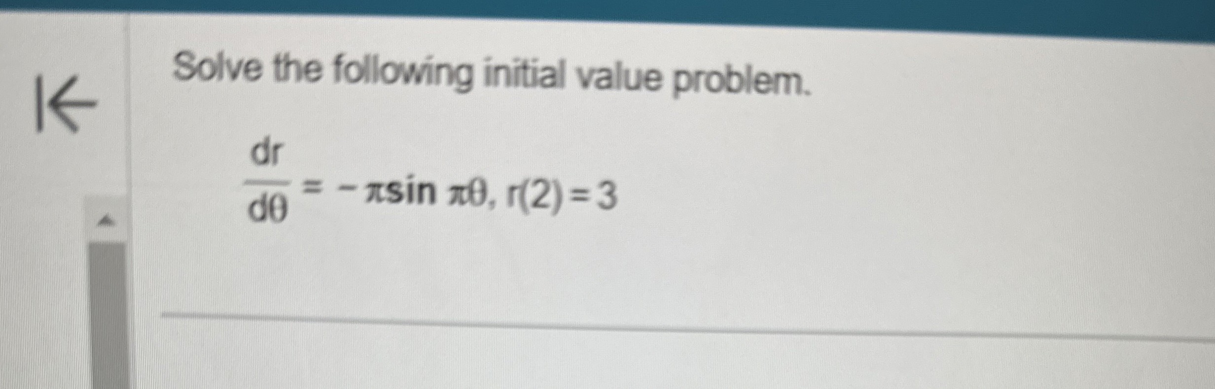 Solved Solve the following initial value | Chegg.com