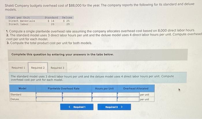 Solved A Company Sells Two Types Of Products Standard And Chegg