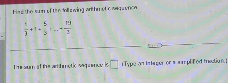 Solved Find the sum of the following arithmetic | Chegg.com