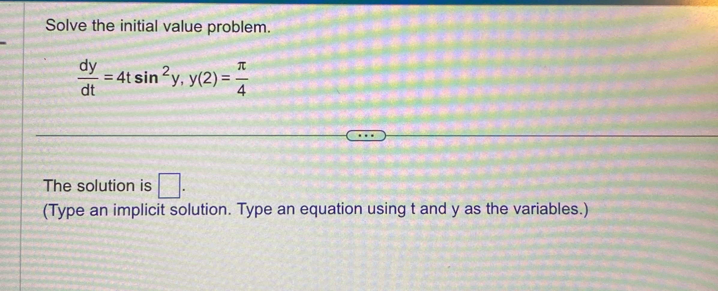 Solved Solve the initial value | Chegg.com