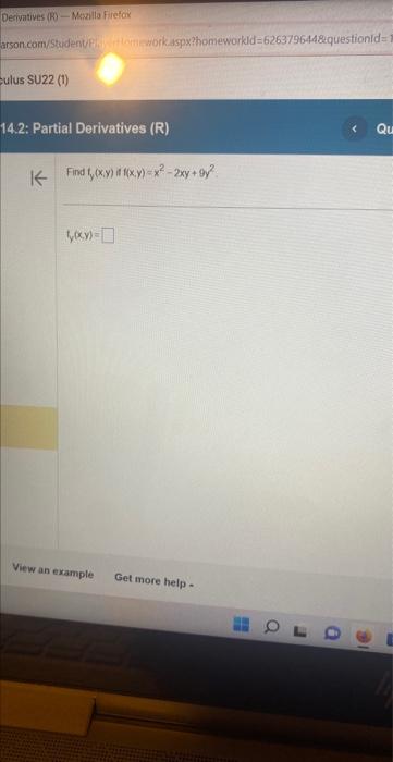 Solved Find fy(x,y) if f(x,y)=x2−2xy+9y2 ty(x,y)= | Chegg.com