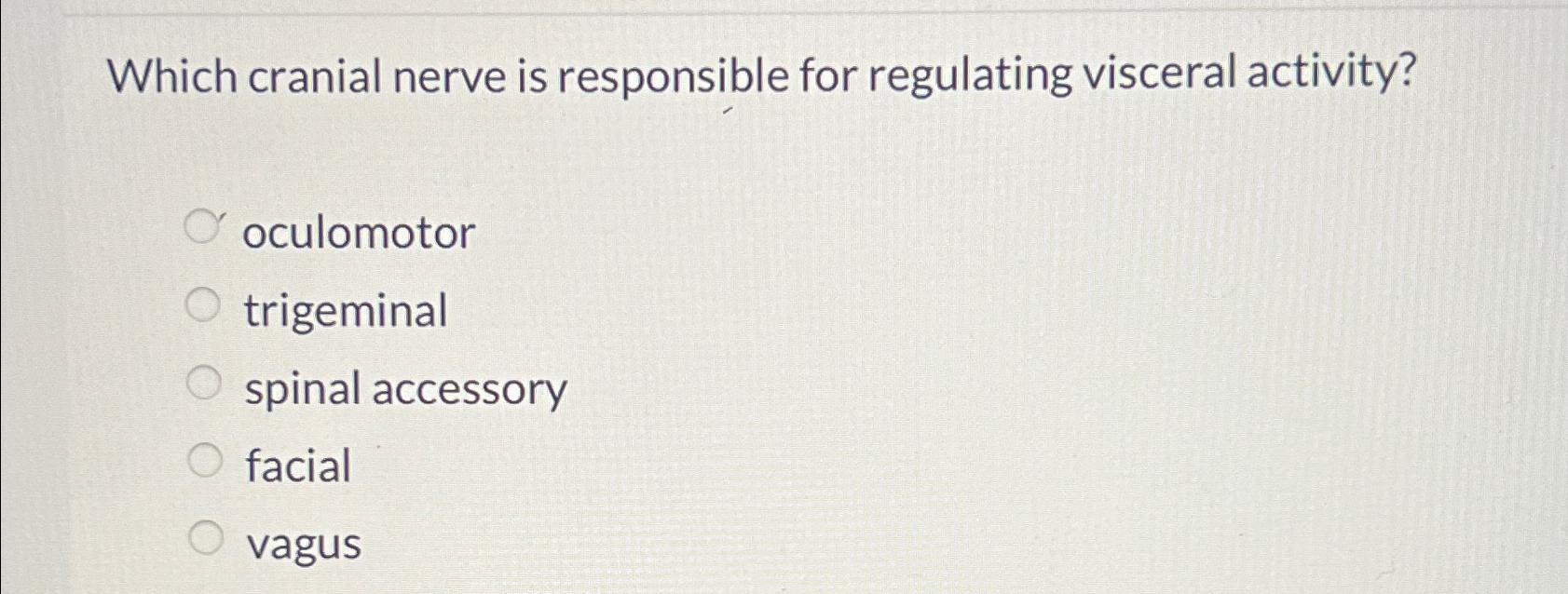 Solved Which cranial nerve is responsible for regulating | Chegg.com