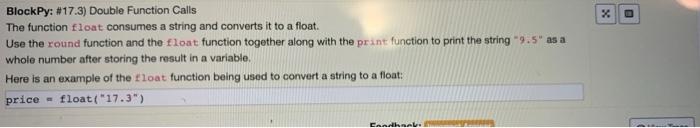 Solved Blockpy 173 Double Function Calls The Function 