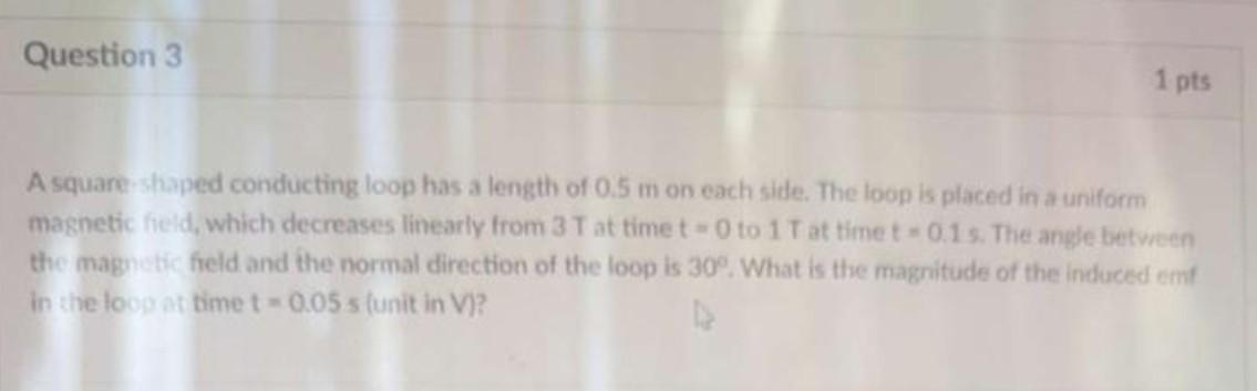Solved A square shaped conducting loop has a length of 0.5 m | Chegg.com