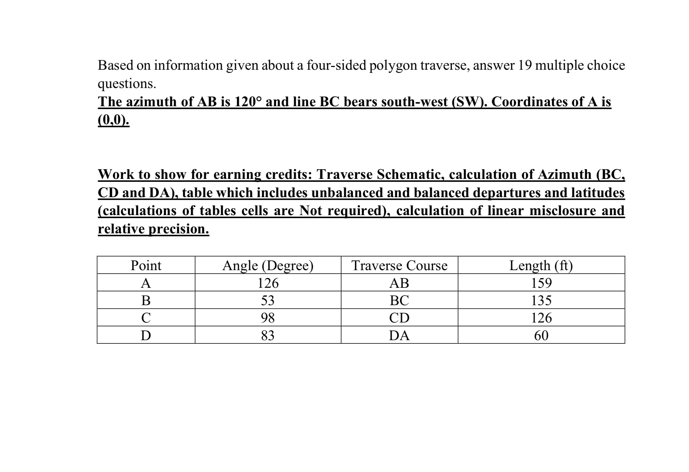 Solved Based on information given about a four-sided polygon | Chegg.com