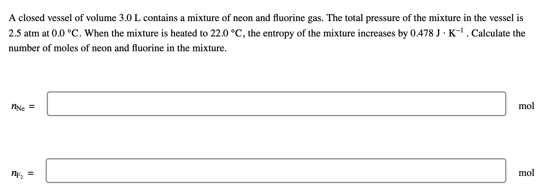 Solved A closed vessel of volume 3.0 ﻿L contains a mixture | Chegg.com