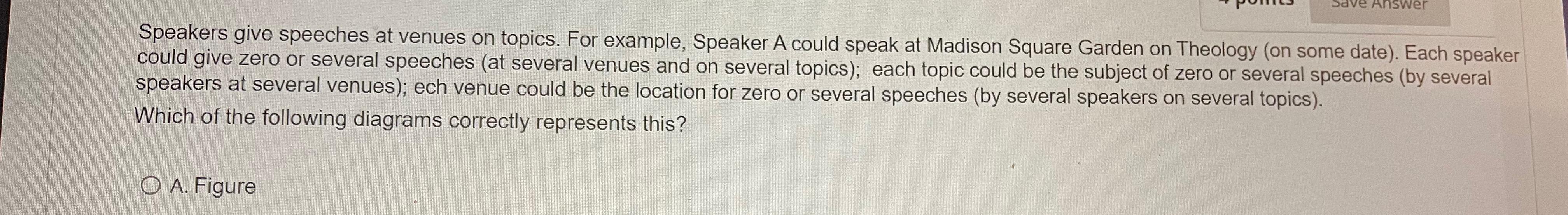 Solved Speakers give speeches at venues on topics. For | Chegg.com