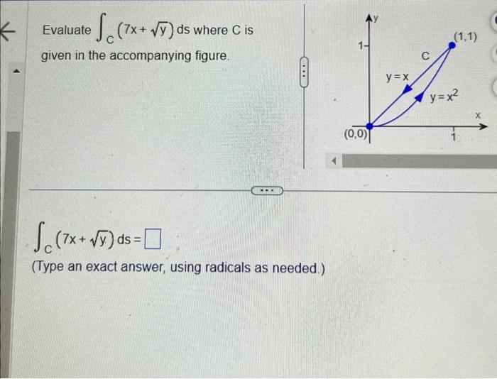 Solved Evaluate ∫C(7x+y)ds where C is given in the | Chegg.com