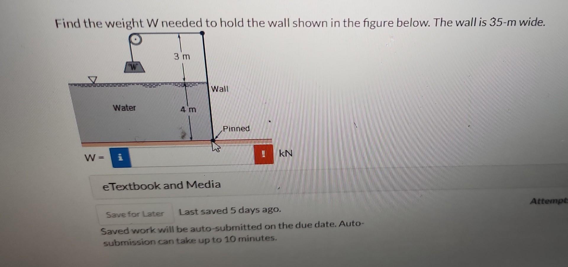Solved Find the weight W needed to hold the wall shown in | Chegg.com