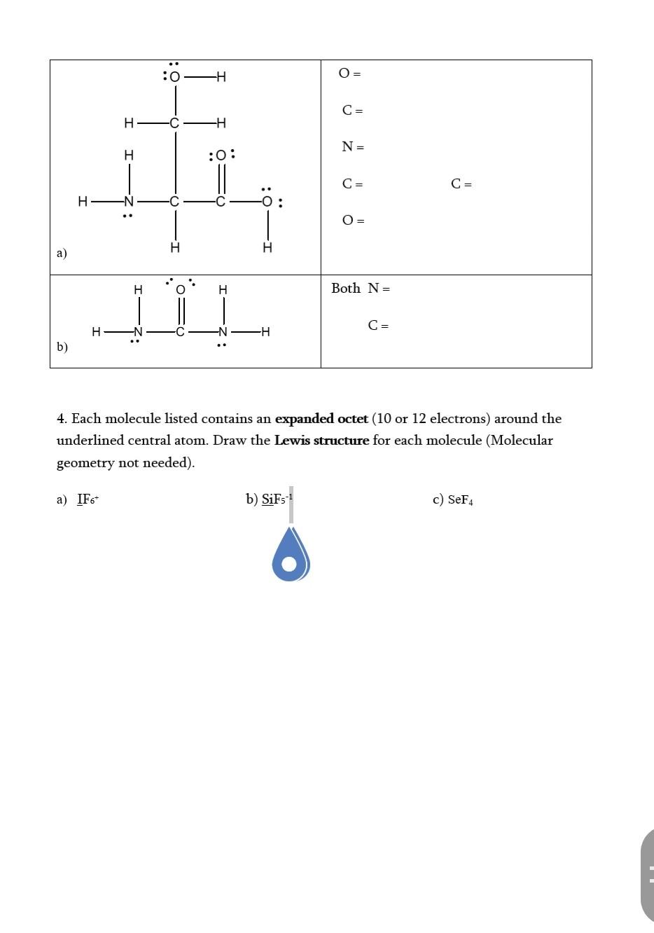 Solved 1. Draw the Lewis diagram first, then write the name | Chegg.com