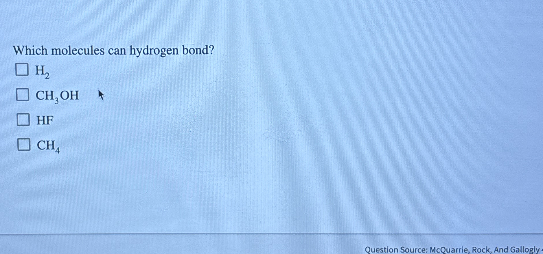 Solved Which molecules can hydrogen | Chegg.com