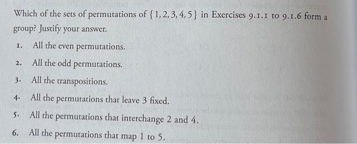Solved Which of the sets of permutations of {1, 2, 3, 4, 5} | Chegg.com
