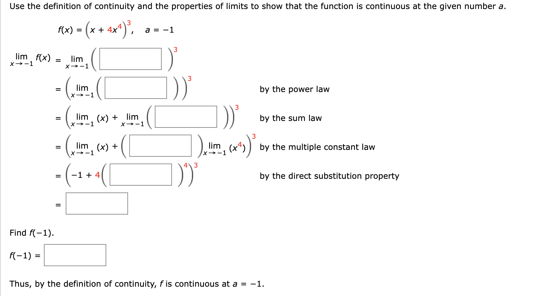 Solved Use the definition of continuity and the properties | Chegg.com