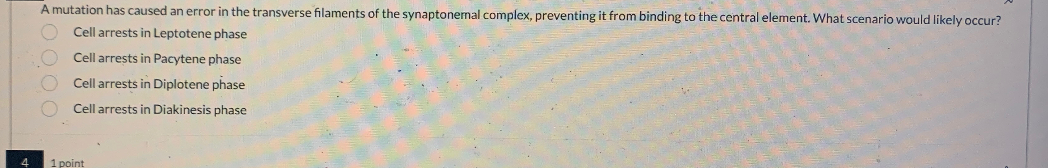 Solved A mutation has caused an error in the transverse | Chegg.com