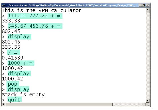 Solved HI I am building a RPN calculator I have the RPN | Chegg.com