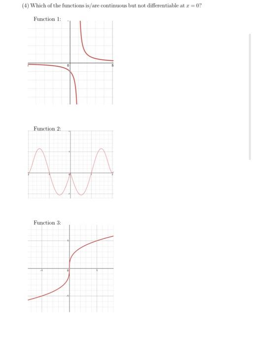 Solved (4) Which of the functions is/are continuous but not | Chegg.com