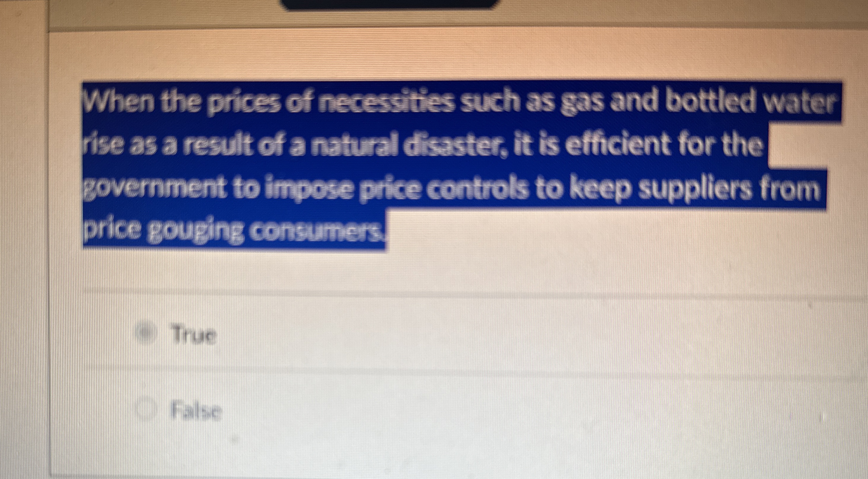 Solved When the prices of necessities such as gas and | Chegg.com