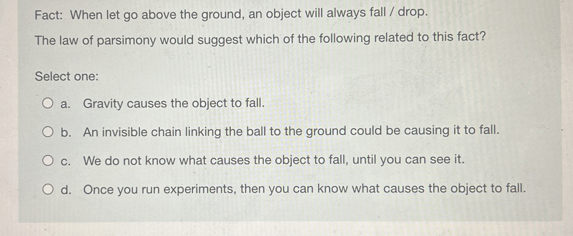 Solved Fact: When let go above the ground, an object will | Chegg.com