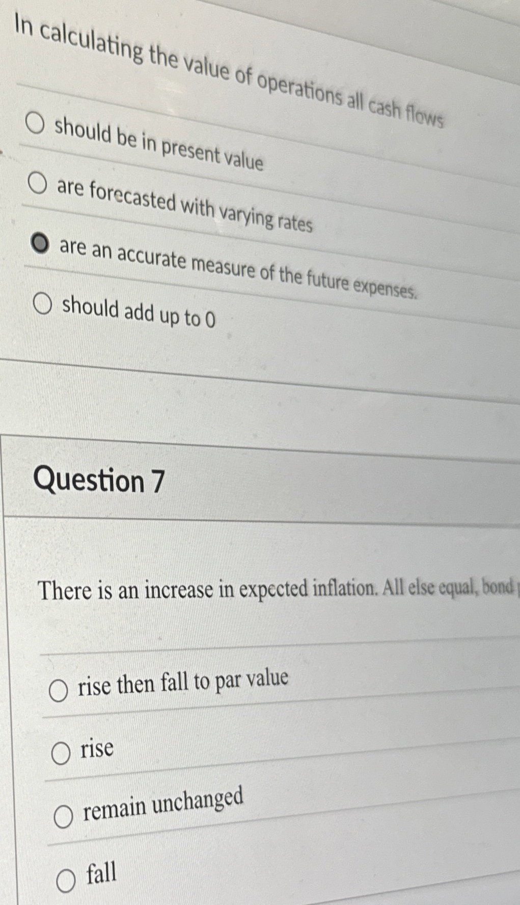 Solved In calculating the value of operations all cash | Chegg.com