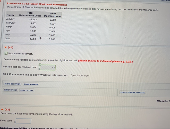 Solved LOLA Exercise 5-5 a1-a2 (Video) (Part Level | Chegg.com