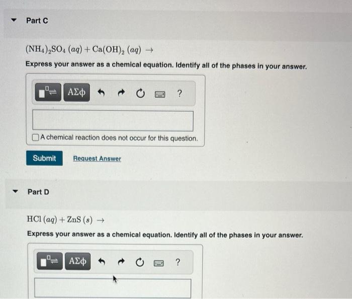 Solved (NH4)2SO4(aq)+Ca(OH)2(aq)→ Express your answer as a | Chegg.com