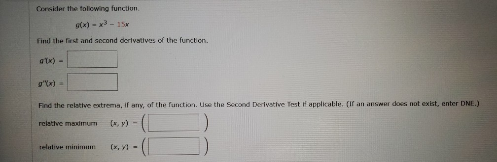 Solved Consider the following function. g(x) = x-3 Find the | Chegg.com