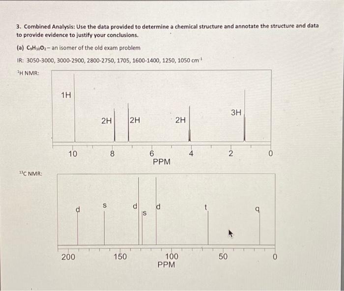 Solved (b) C9H10O2− an isomer of the old exam probleml IR: | Chegg.com