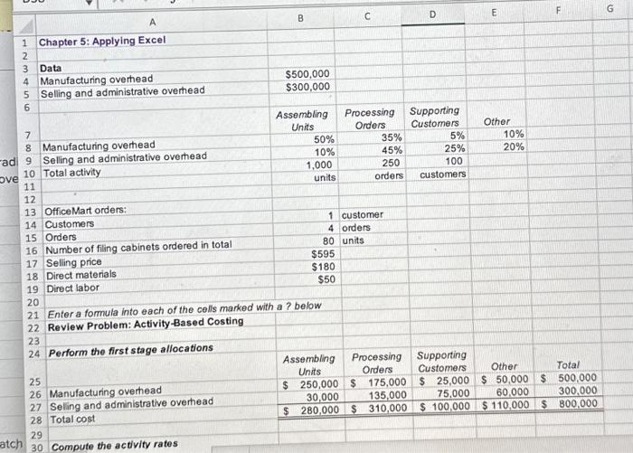 Solved Download the Applying Excel form and enter formulas | Chegg.com