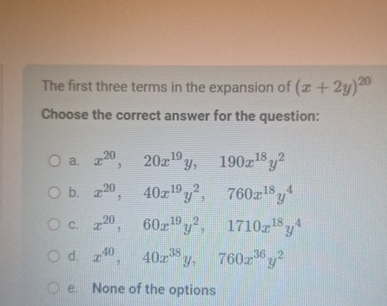 Solved The first three terms in the expansion of | Chegg.com