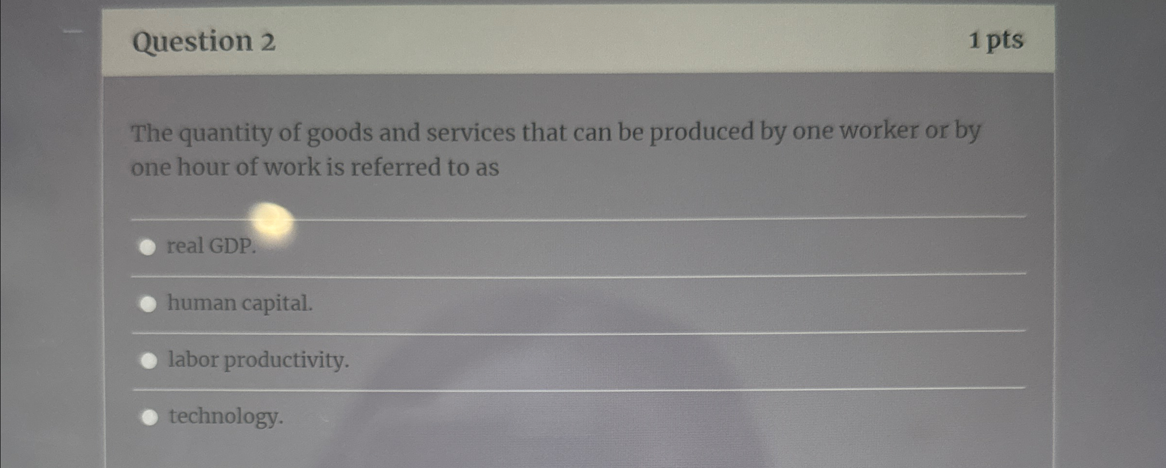 Solved Question 21 ﻿ptsThe quantity of goods and services | Chegg.com