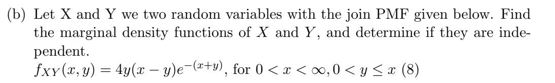Solved (b) ﻿Let x ﻿and Y ﻿we two random variables with the | Chegg.com