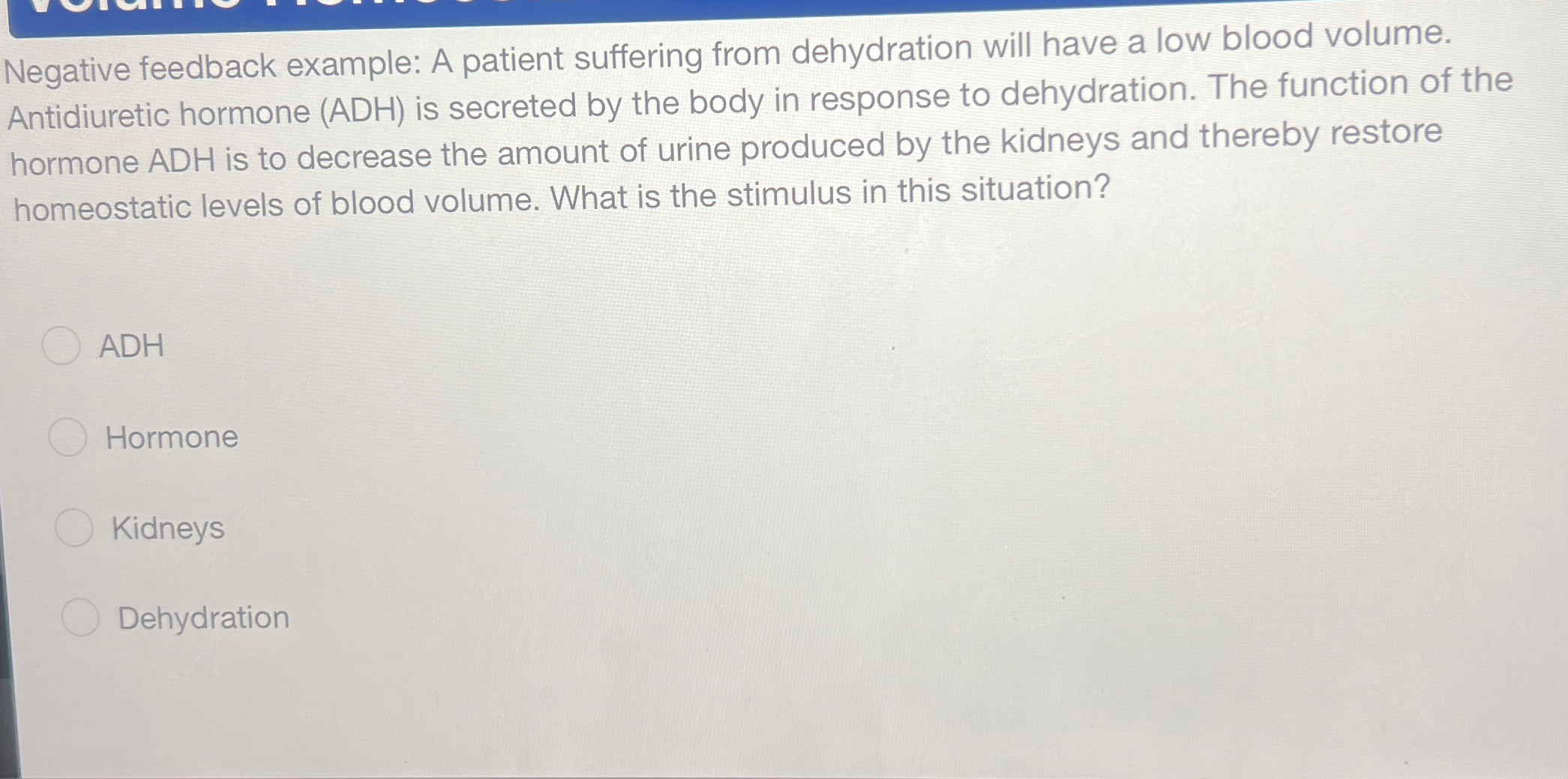 Solved Negative feedback example: A patient suffering from | Chegg.com