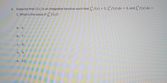 Solved 4. ﻿Suppose that f() ﻿is an integrable tfunction such | Chegg.com