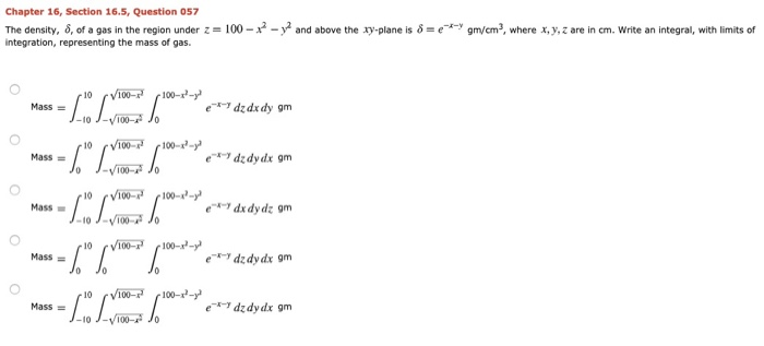 Solved Chapter 16, Section 16.5, Question 057 The density, | Chegg.com