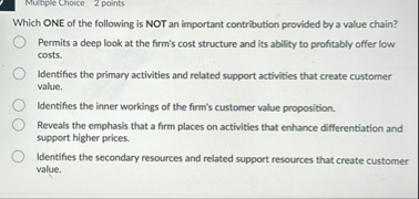 Solved Multiple Choice2 ﻿pointsWhich ONE of the following is | Chegg.com